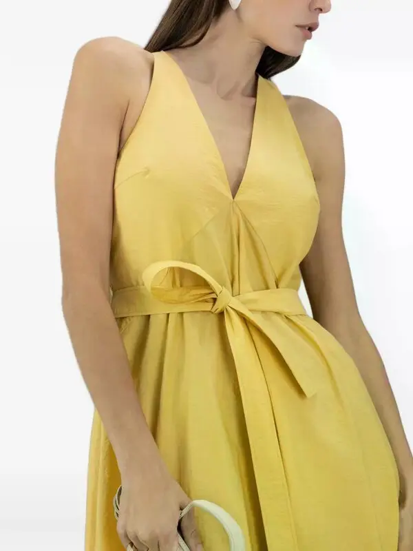 Brunello Cucinelli V-neck Belted Maxi Dress