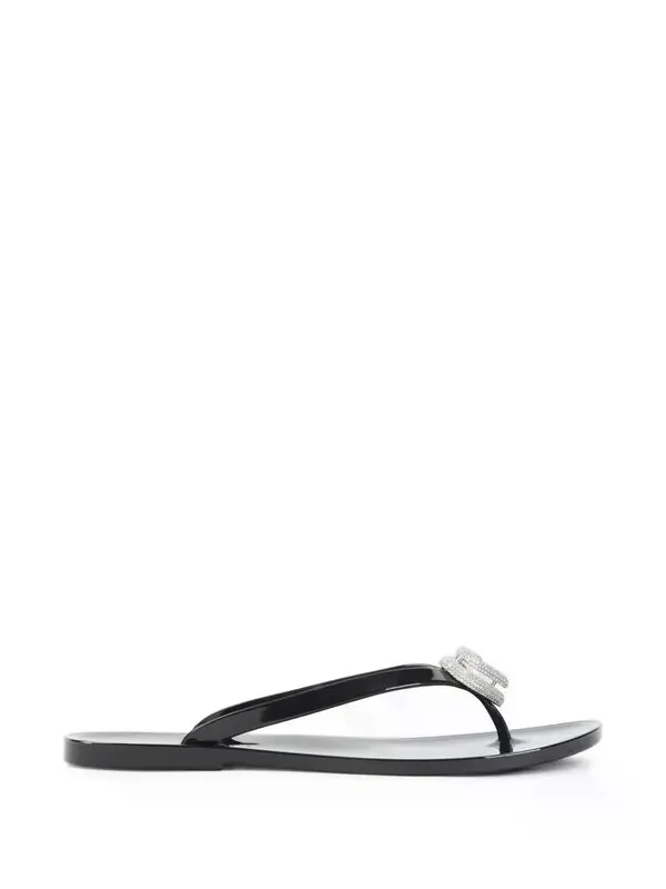 Mach & Mach Crystal-embellished Sandals - Black