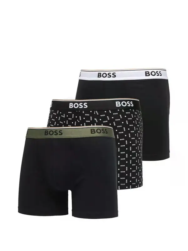 BOSS Logo-waistband Logo-print Boxers - Black
