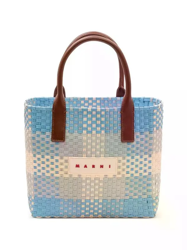 Marni Check-pattern Woven Tote Bag