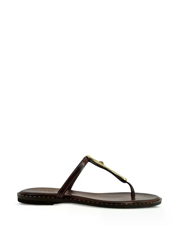 MADISON MAISON Hammered-link Crystal Embellished Thong Sandals - Brown