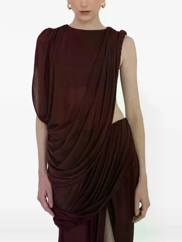 MAYGEL CORONEL Guerrero Draped Asymmetric Dress