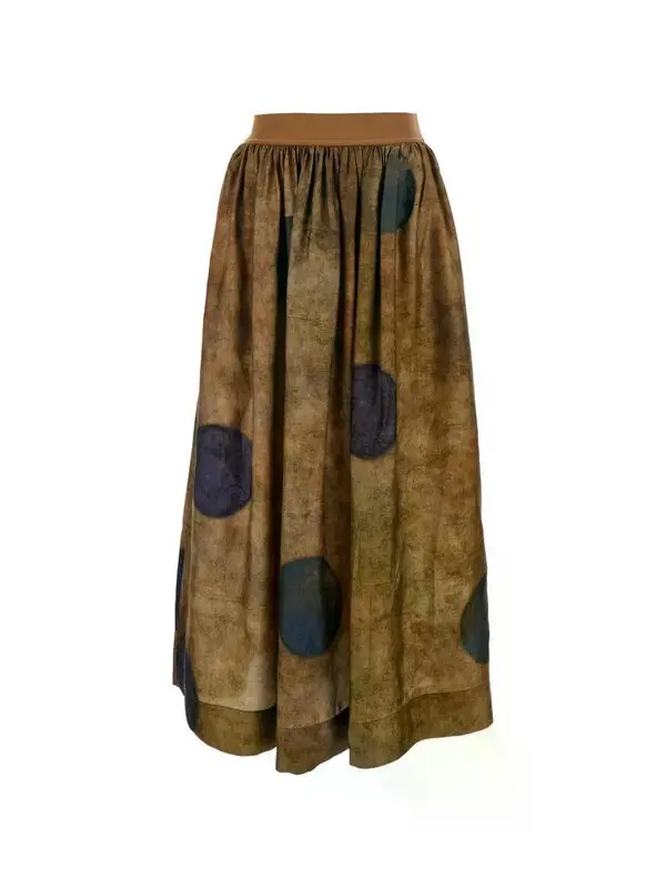 UMA WANG Polka-dot Pleated Midi Skirt