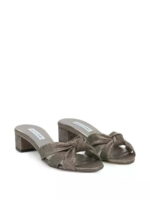 AQUAZZURA Knot-detail Laminated Mules