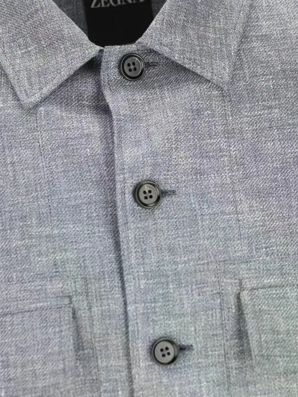 Zegna Button-up Flap-pocket Shirt - Grey