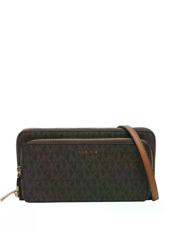 Michael Kors Continental Logo-print Shoulder Bag - Brown