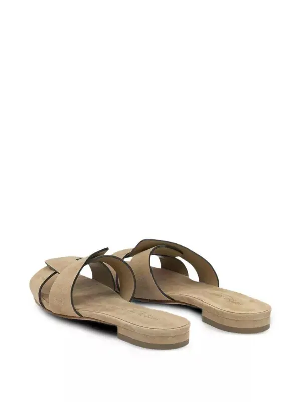 SERGIO LEVANTESI Aria Crossover-strap Suede Slides - Neutrals