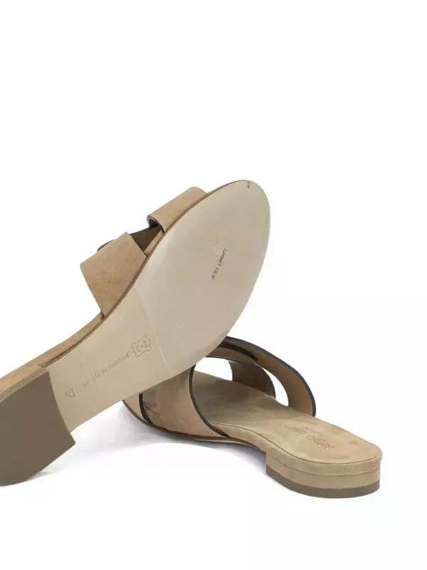 SERGIO LEVANTESI Aria Crossover-strap Suede Slides - Neutrals