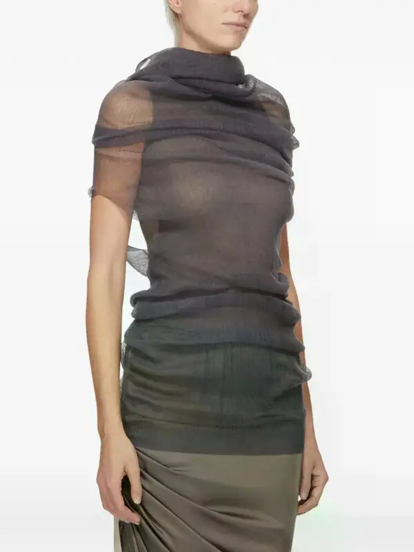 Rick Owens Draped Semi-sheer Blouse