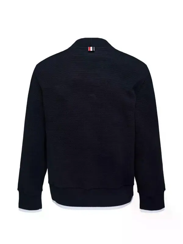 Thom Browne V-neck Chunky-trim Cardigan - Blue
