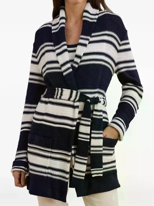 Ralph Lauren Striped Belted Cardigan