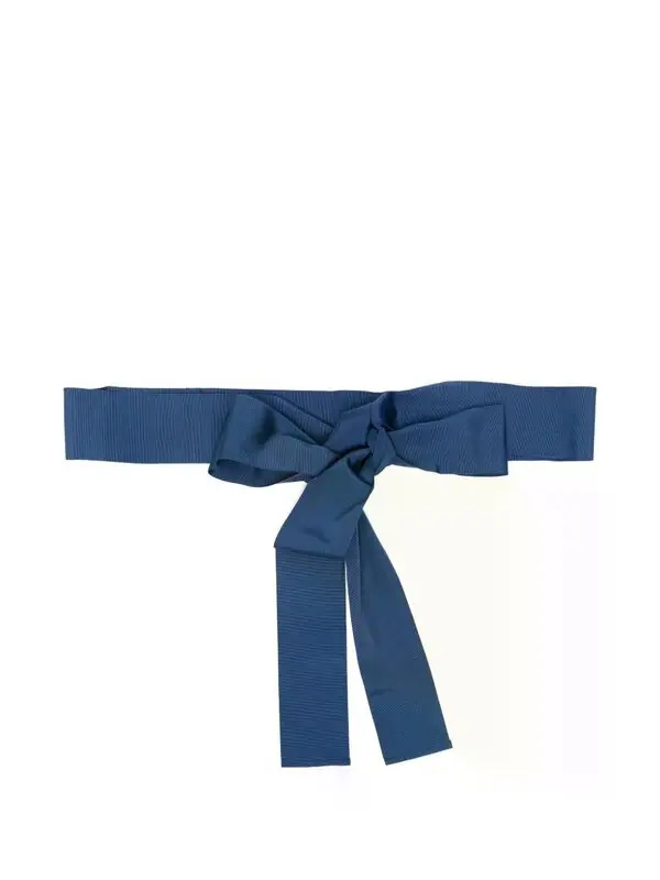 SARA ROKA Grosgrain Ribbon Bow Belt - Blue