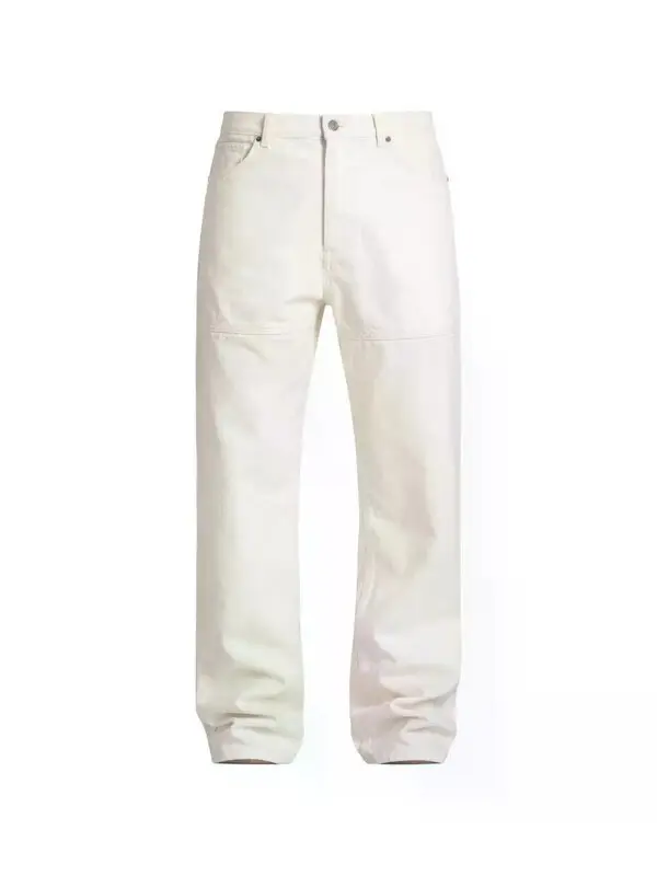 PAURA Paneled Straight Leg Jeans - Neutrals