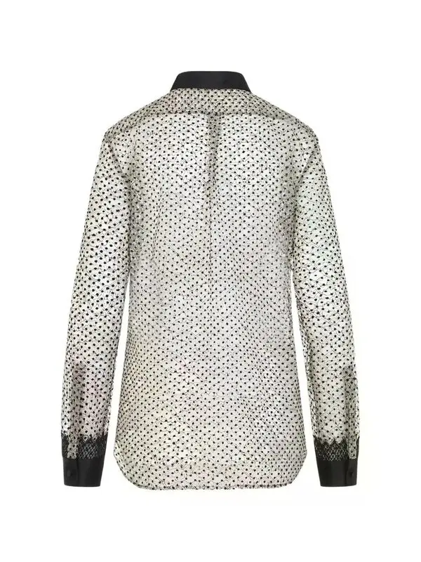 TOM FORD Lace Floral Pattern Shirt - Neutrals