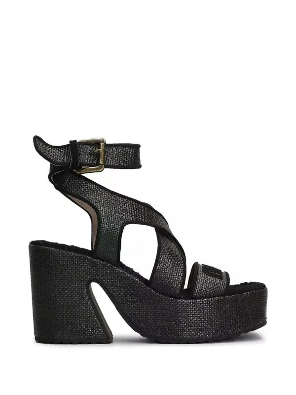 Mou Cross-strap Buckled Platform Sandals
