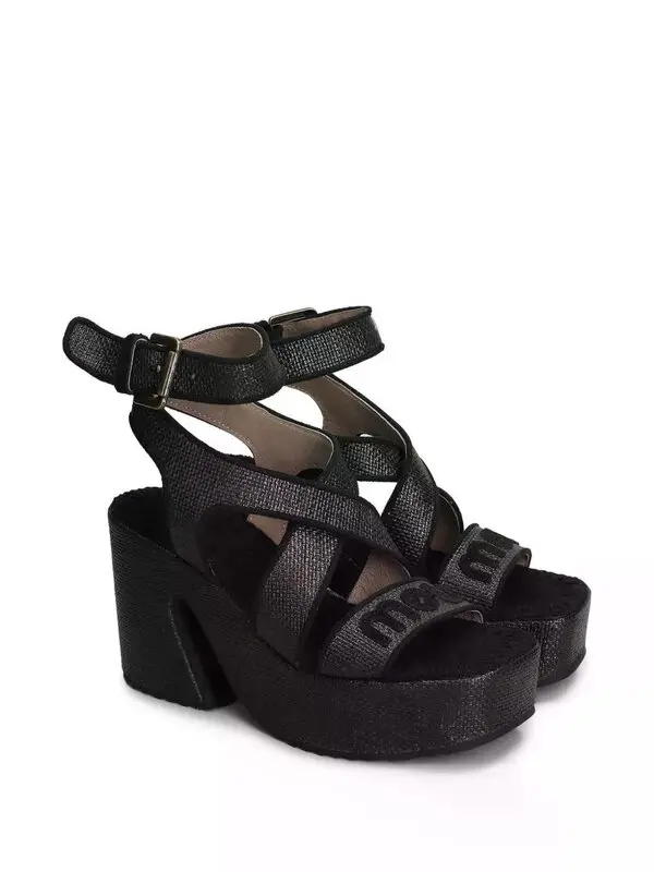 Mou Cross-strap Buckled Platform Sandals