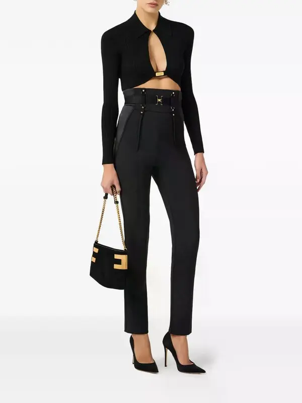 Elisabetta Franchi Micro-braided Cut-out Top