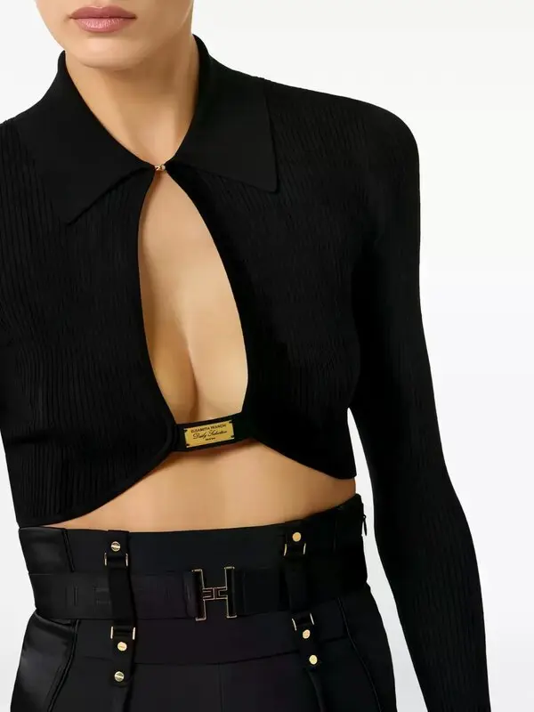Elisabetta Franchi Micro-braided Cut-out Top
