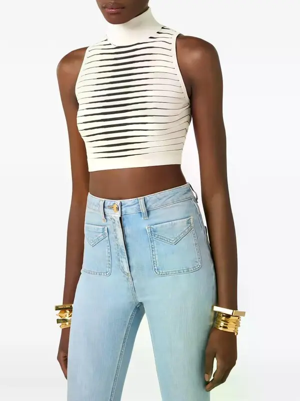 Elisabetta Franchi Sleeveless High Neck Knit Top