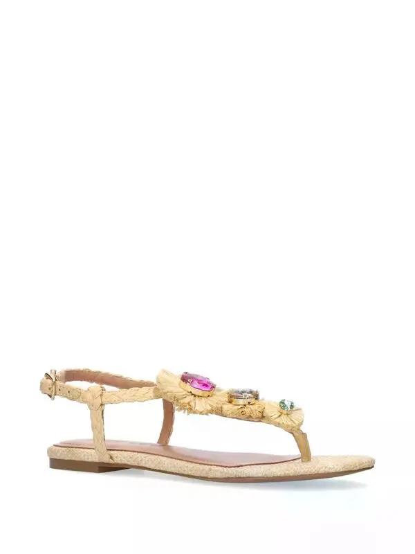 BIBI LOU Vavin Crystal-embellished Raffia Sandals