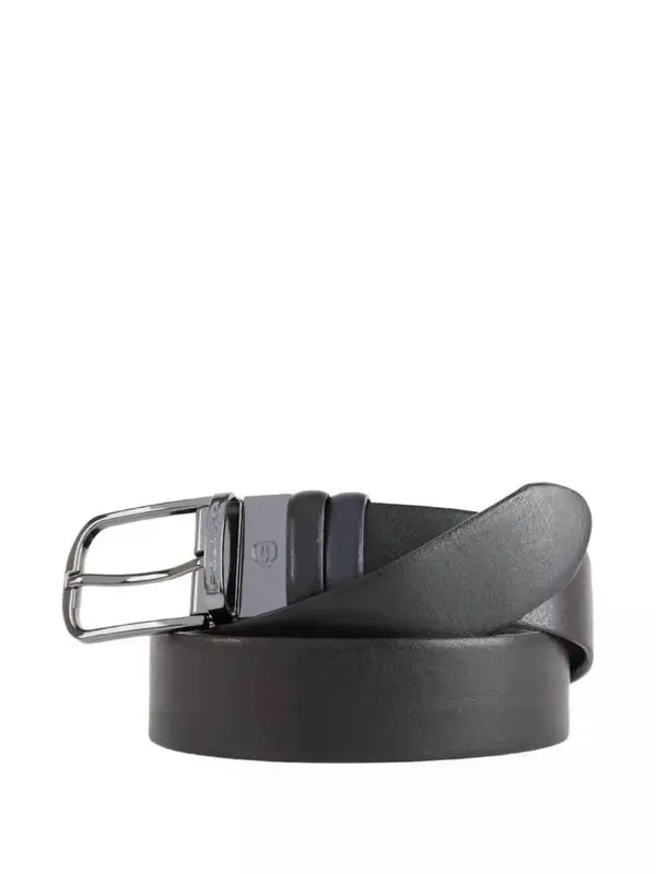 PIQUADRO Leather Prong-buckle Belt - Black
