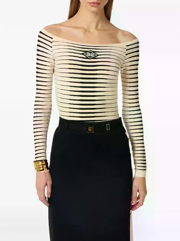 Elisabetta Franchi Off-the-shoulder Bodysuit - Neutrals