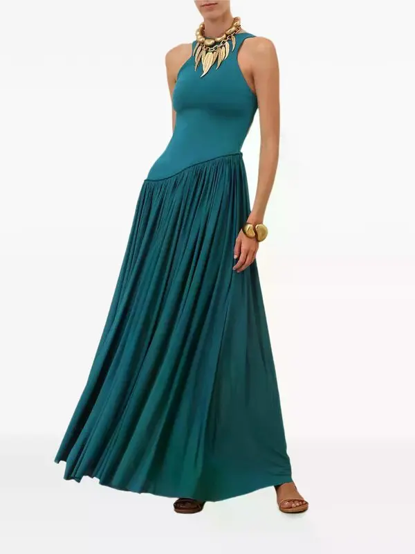 Zimmermann Luna Asymmetrical Pleated Dress - Blue