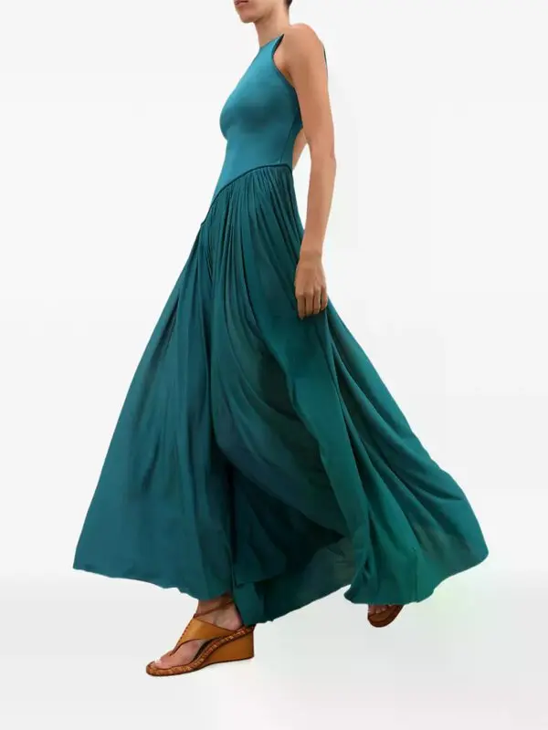 Zimmermann Luna Asymmetrical Pleated Dress - Blue