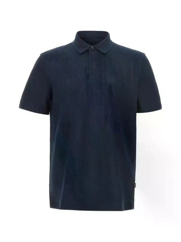 BOSS Checked Jacquard-texture Polo Shirt