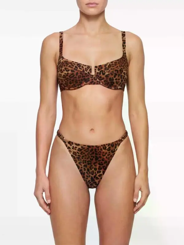 MC2 SAINT BARTH Leopard Print Bikini - Brown
