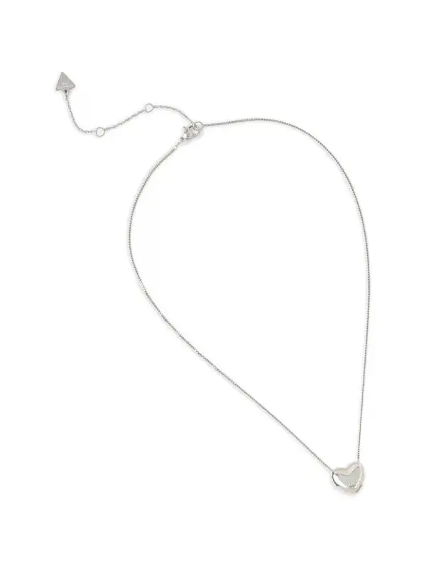 Guess Heart Pendant Necklace - Silver