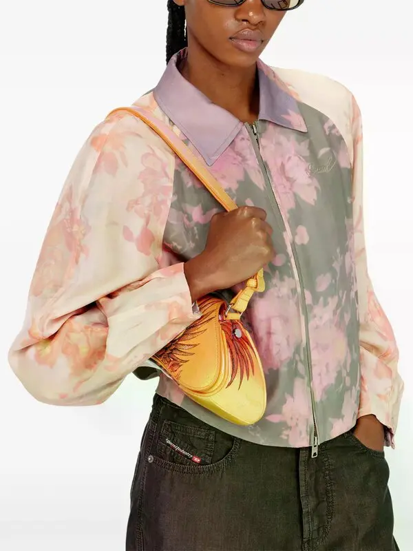 DIESEL® Floral Print Zip-up Bomber Jacket