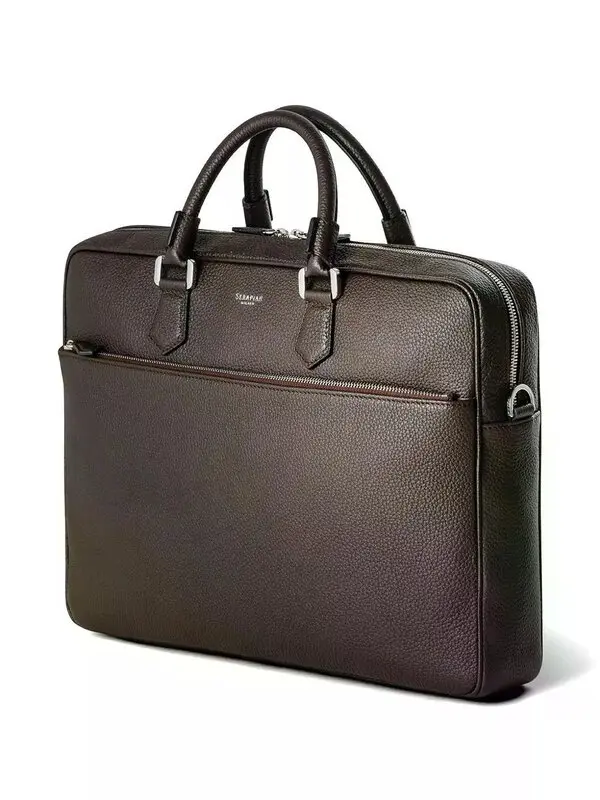 SERAPIAN Grainy Leather Slim Briefcase