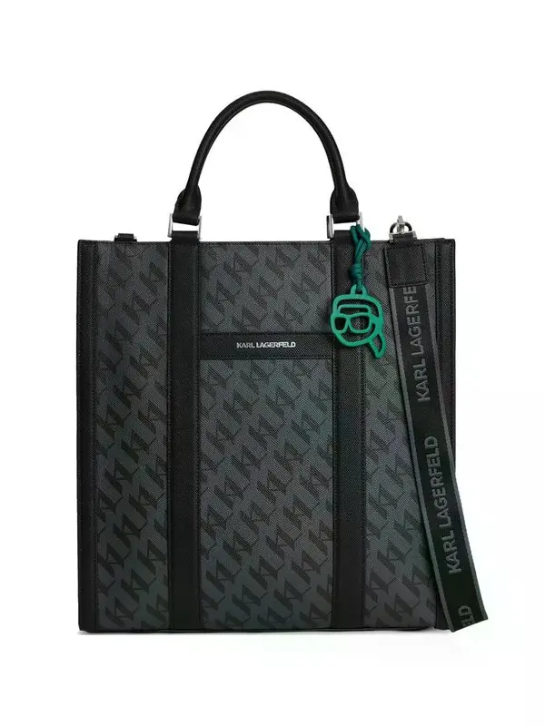 Karl Lagerfeld Ikon Monogram Tote Bag - Grey