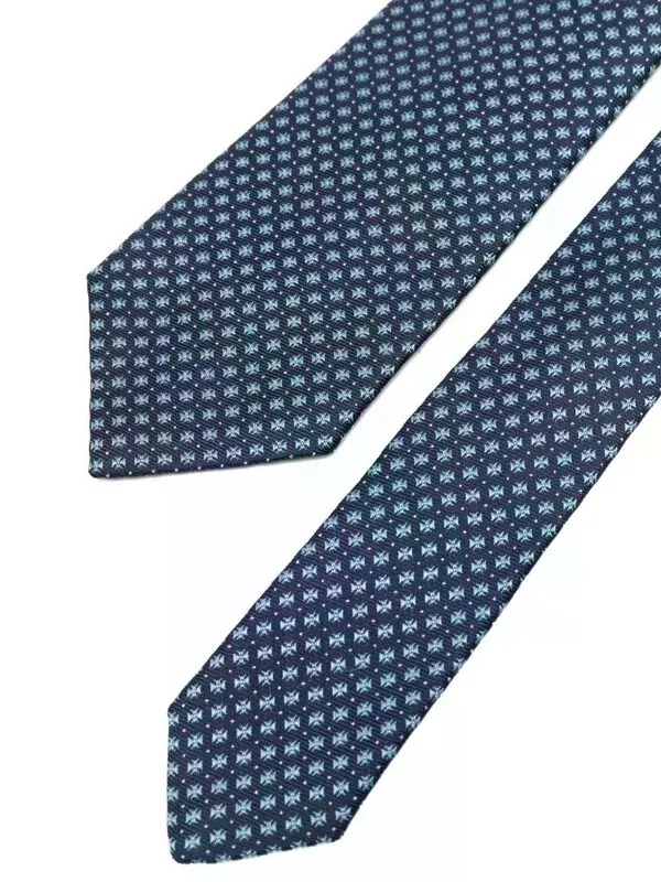 Kiton Geometric-pattern Silk Neck Tie