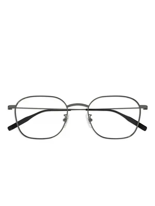MONT BLANC EYEWEAR Gunmetal Square Frame Glasses - Grey