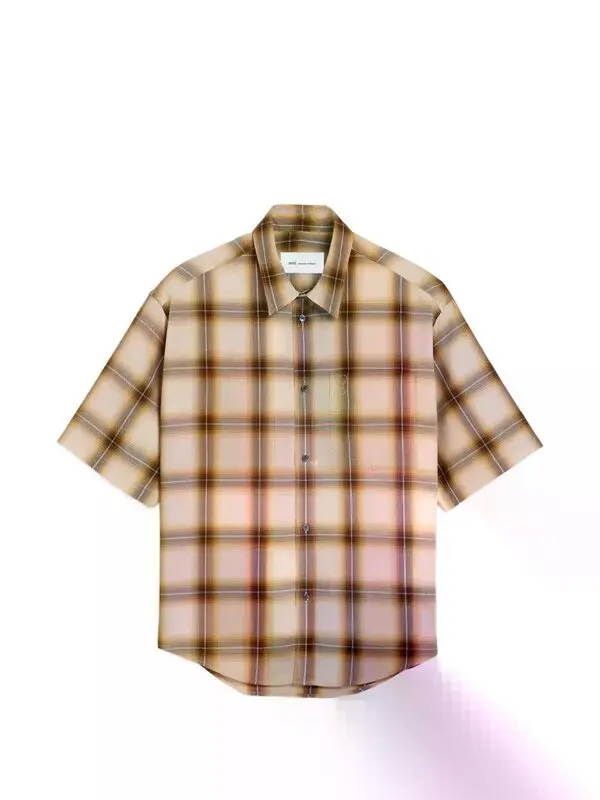 AMI Paris De Coeur Checkered Boxy Shirt