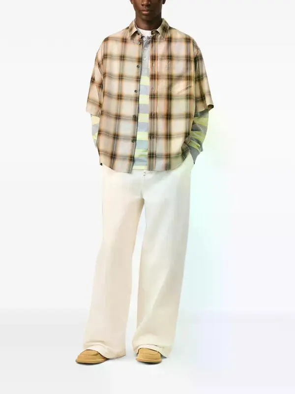 AMI Paris De Coeur Checkered Boxy Shirt
