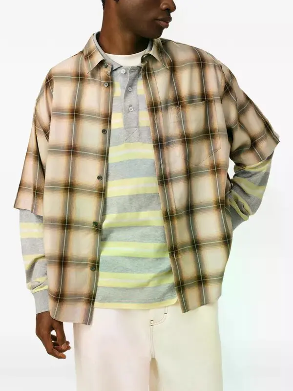 AMI Paris De Coeur Checkered Boxy Shirt