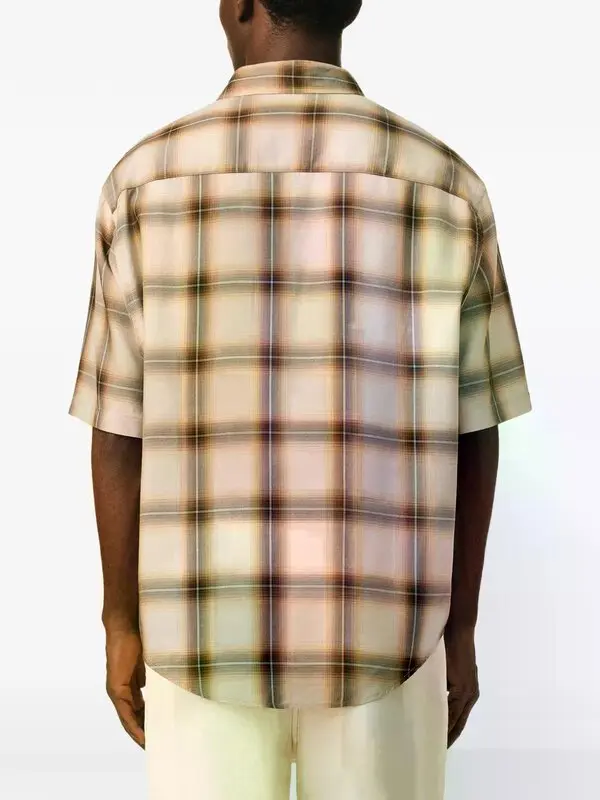 AMI Paris De Coeur Checkered Boxy Shirt