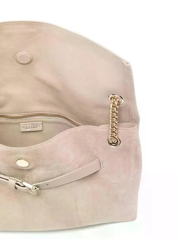 Orciani Suede Chain-link Shoulder Bag - Neutrals