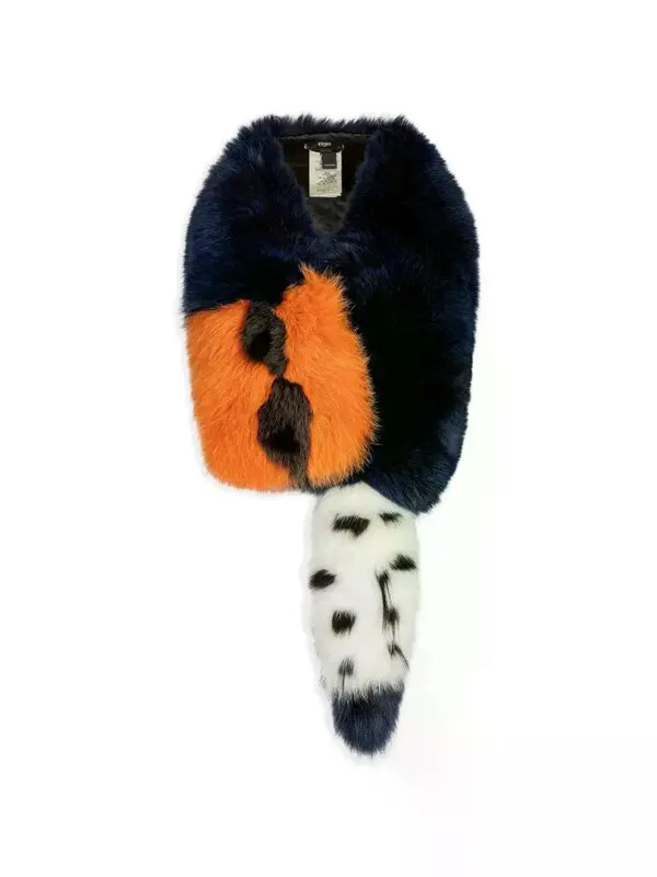 Fendi Multicolour Fur Scarf - Blue