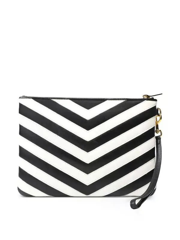 Saint Laurent Cassandre Chevron Print Pouch