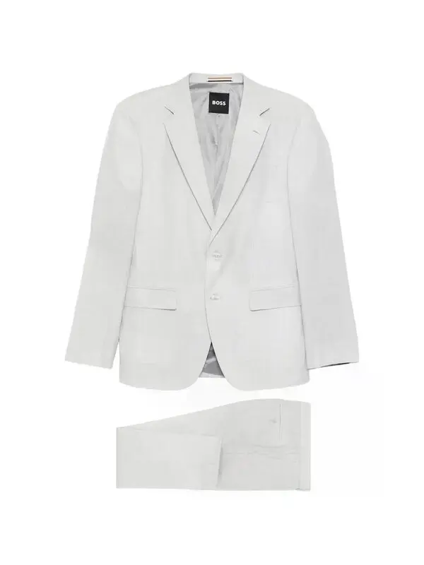BOSS Patterned Single-breasted Suit - Grey