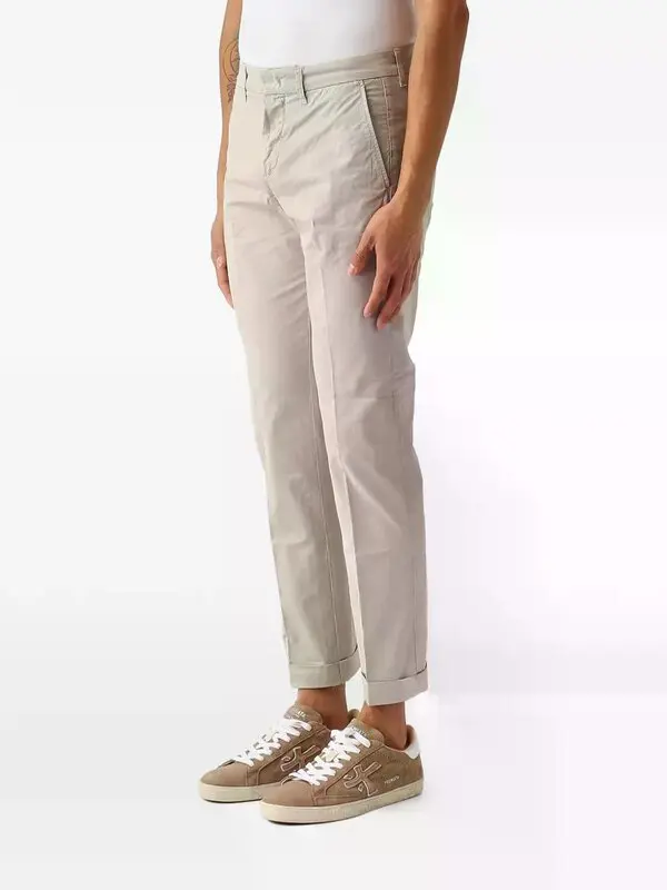 FAY Logo-patch Turned-up Trousers - Neutrals