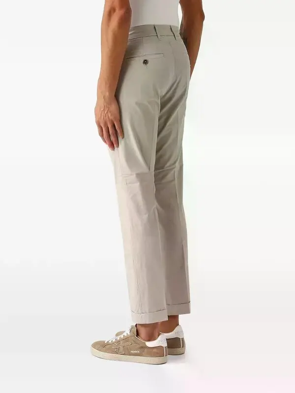FAY Logo-patch Turned-up Trousers - Neutrals