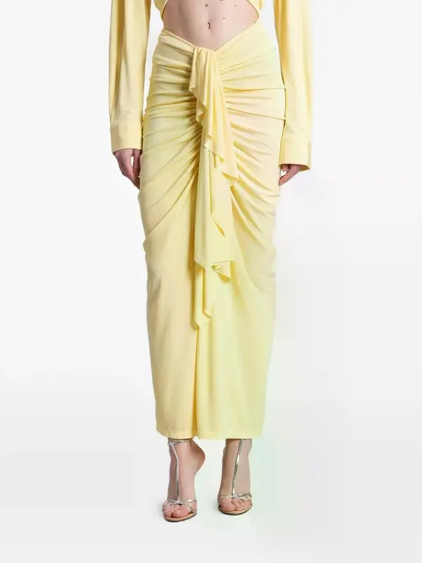 Christopher Esber Ruffled-detailing Maxi Skirt - Yellow