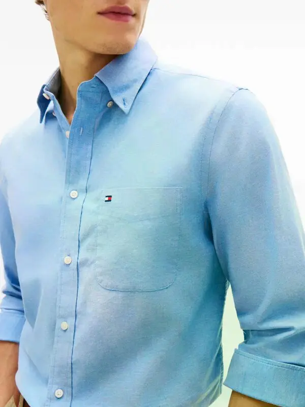 Tommy Hilfiger Slim-fit Button-down Cotton Oxford Shirt - Blue