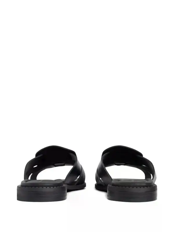Tommy Hilfiger Logo Plaque Leather Sandals