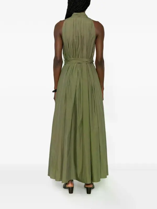 ISABELLE BLANCHE Belted Tie-neck Maxi Dress